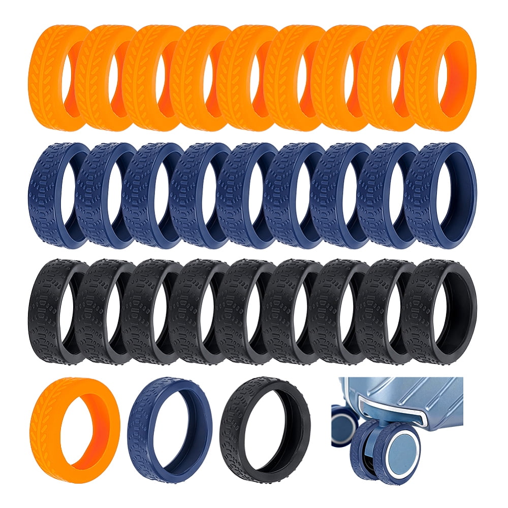 30Pcs 3 Styles Silicone Luggage Wheels Protectors Cover Ring Mixed ...