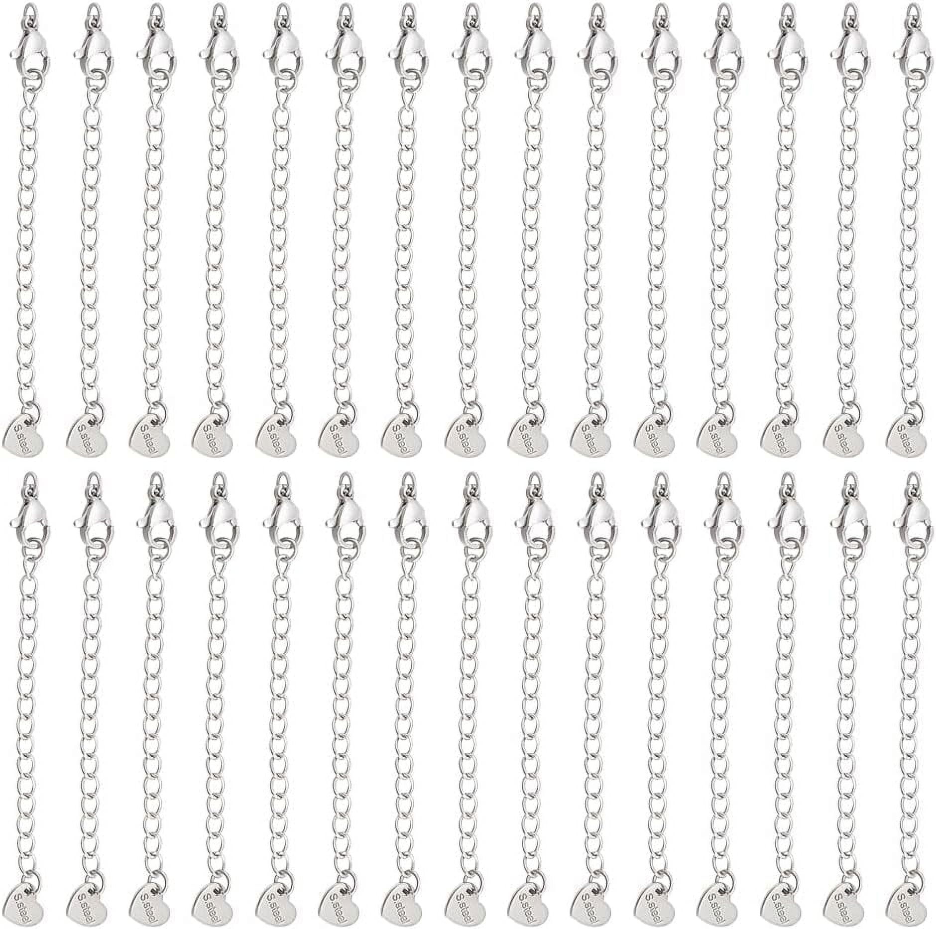 30Pcs 304 Stainless Steel Curb Chain Extender End Chains with Lobster ...