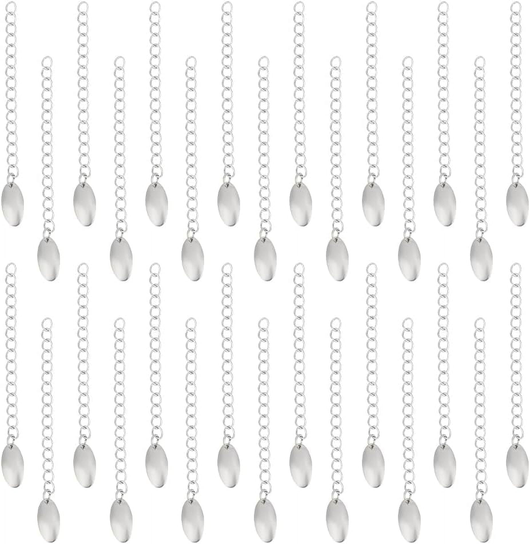 30Pcs 304 Stainless Steel Curb Chain Extension End Chains with Oval ...