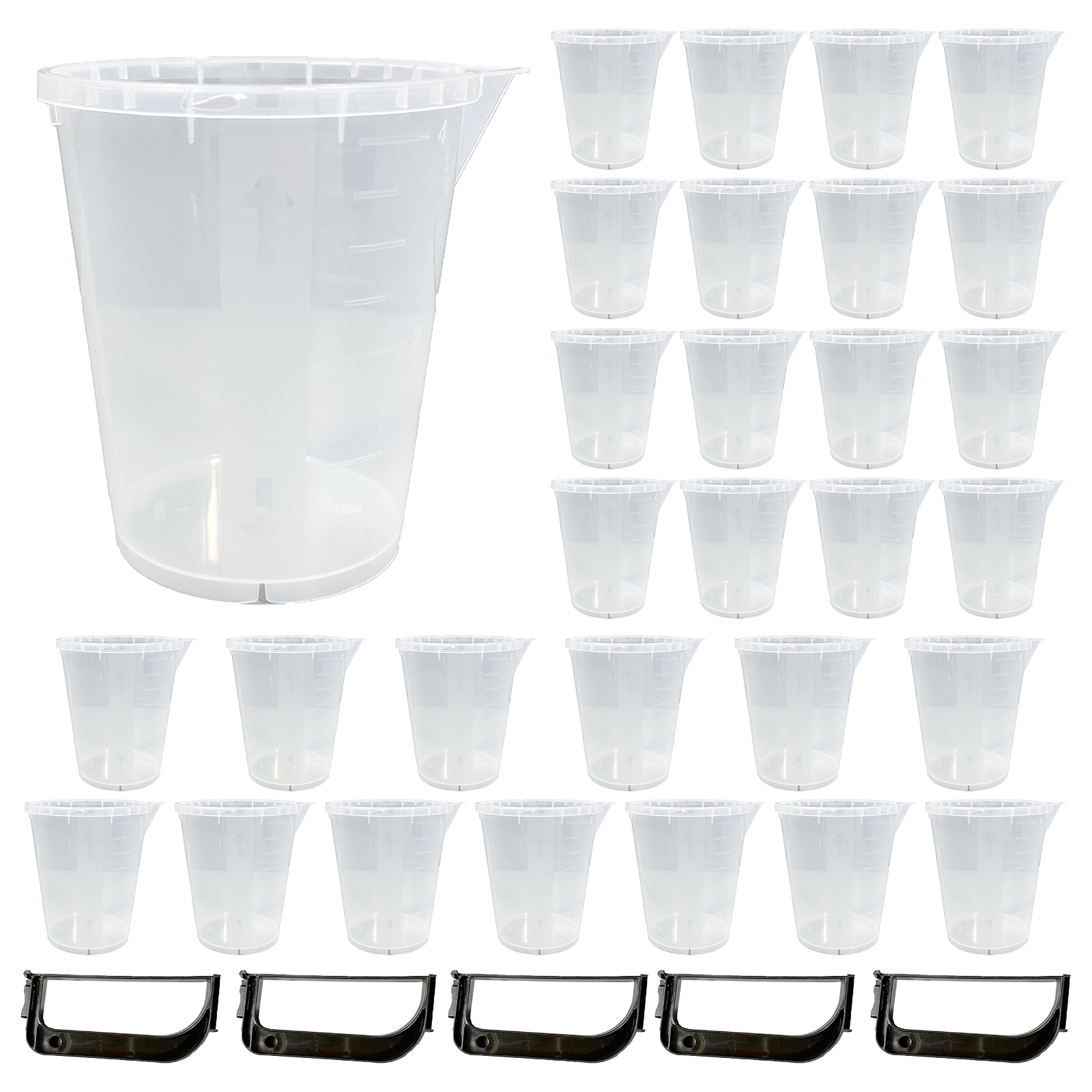 30Pcs 400cc Plastic Measuring Bucket with 5 Detachable Handles, Small ...