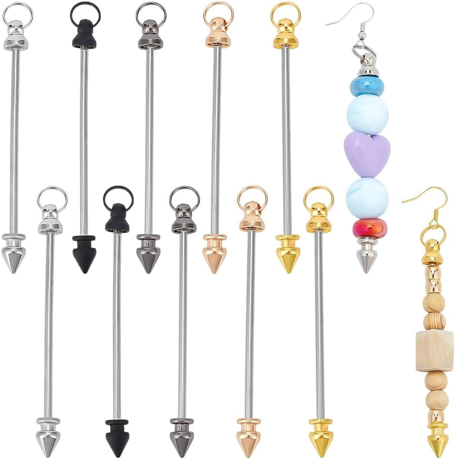 30Pcs 5 Colors Alloy Iron Beadable Keychain Bar Mixed Color 87~89x8mm ...