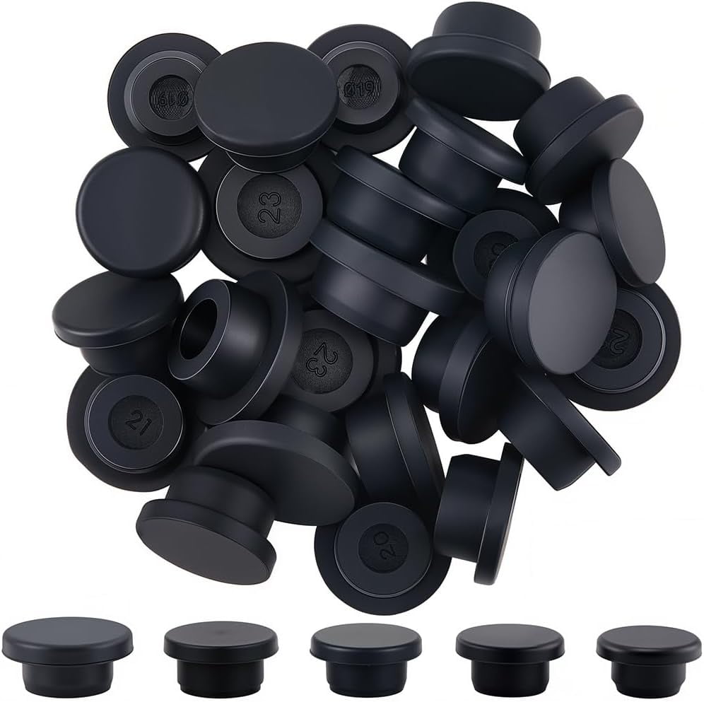30Pcs 5 Sizes Silicone Stopper Tube Seal Plug 19-23.5mm Inner Diameter ...