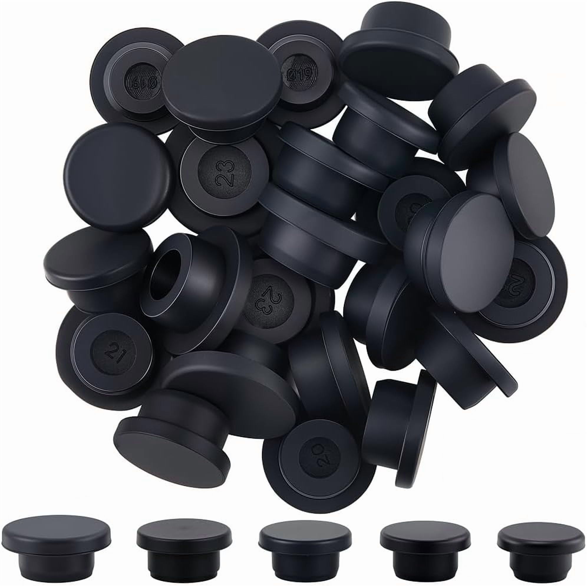 30Pcs 5 Sizes Silicone Stopper Tube Seal Plug 19-23.5mm Inner Diameter ...