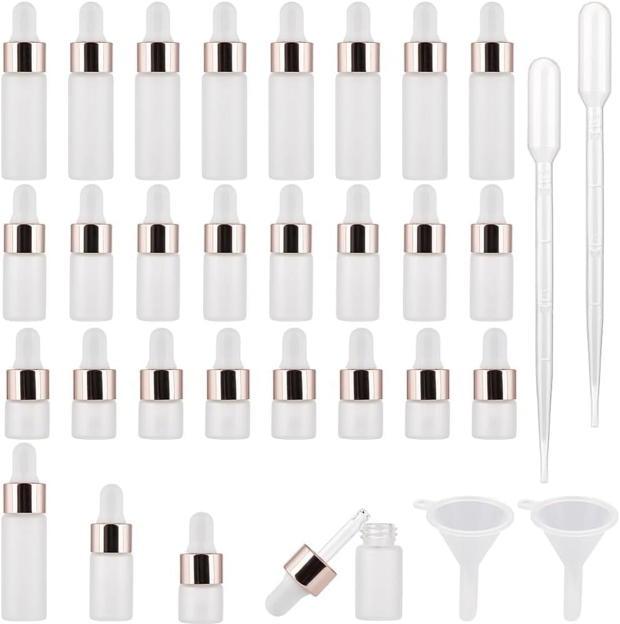 30Pcs 5ml 3ml 1ml Frosted Glass Sample Dropper Bottles Empty Mini ...
