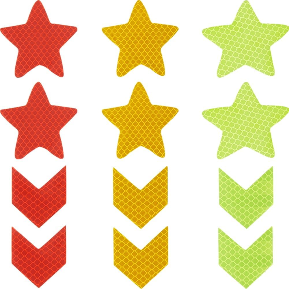 30Pcs 6 Styles Star & Arrow Waterproof PET Warning Stickers Reflective ... 30Pcs 6 Styles Star & Arrow Waterproof PET Warning Stickers Reflective ...