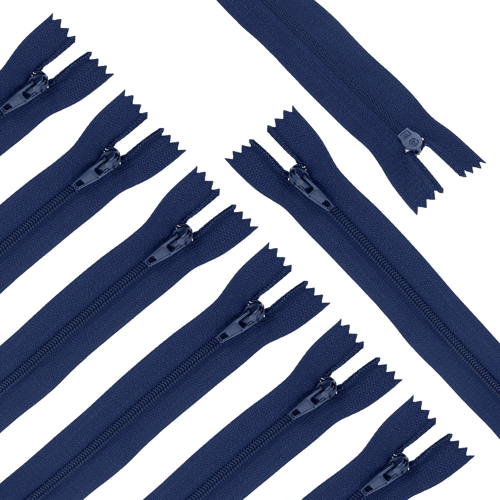 30Pcs 7.5" Nylon Coil Zippers, #3 Closed End Jacket Zippers, Navy Blue ...