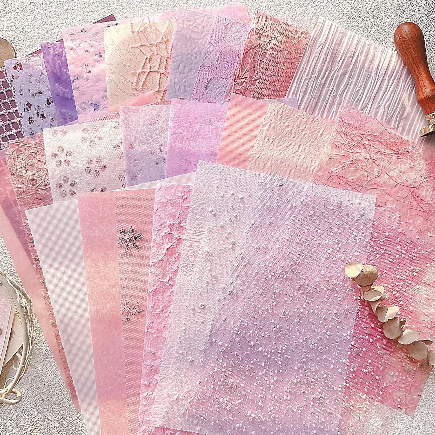 30Pcs A4 Handmade Scrapbook Paper sheet Craft Textured Paper Morandi ...