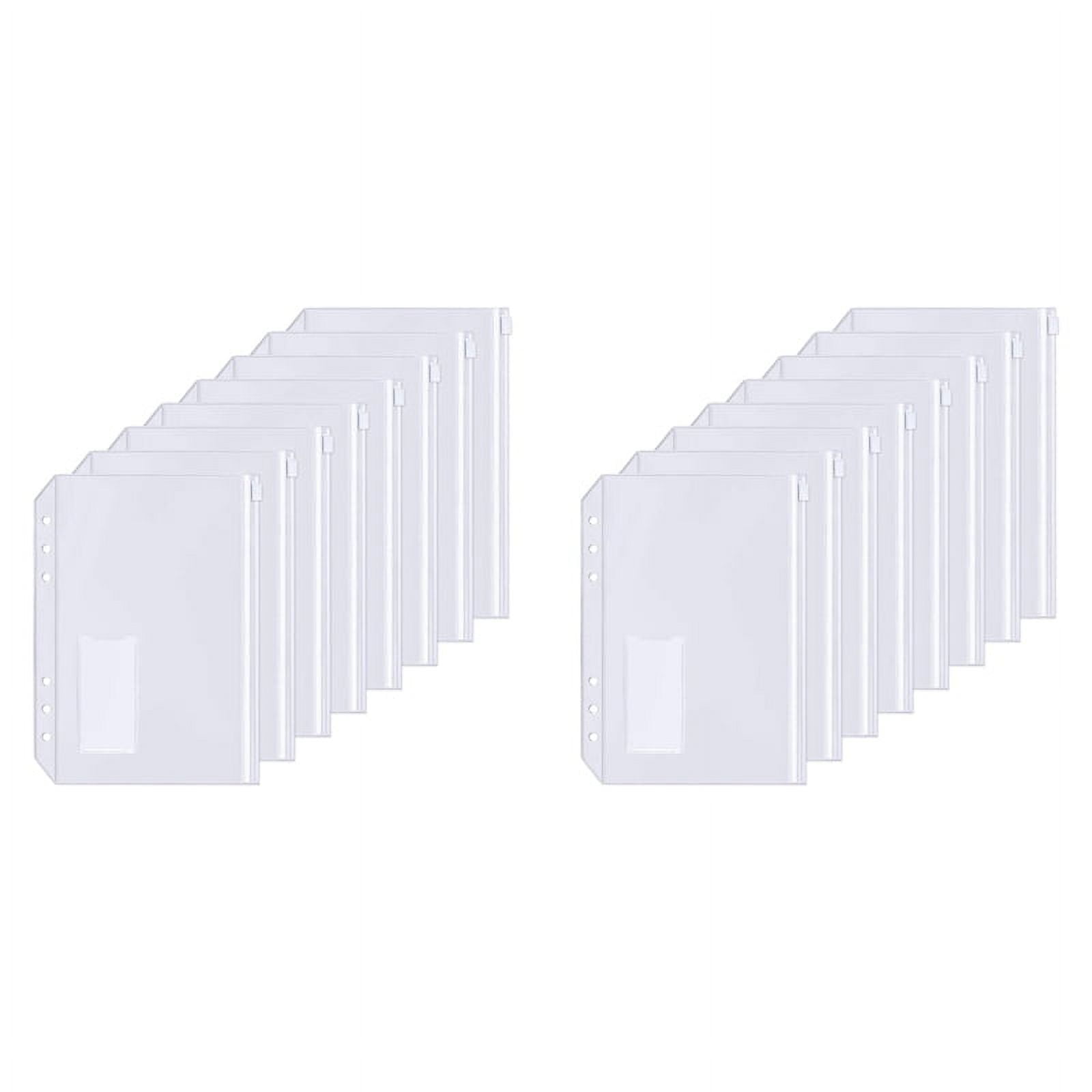 30Pcs A5 Binder Pockets 6-Hole Punched Zipper Binder Pocket with ...