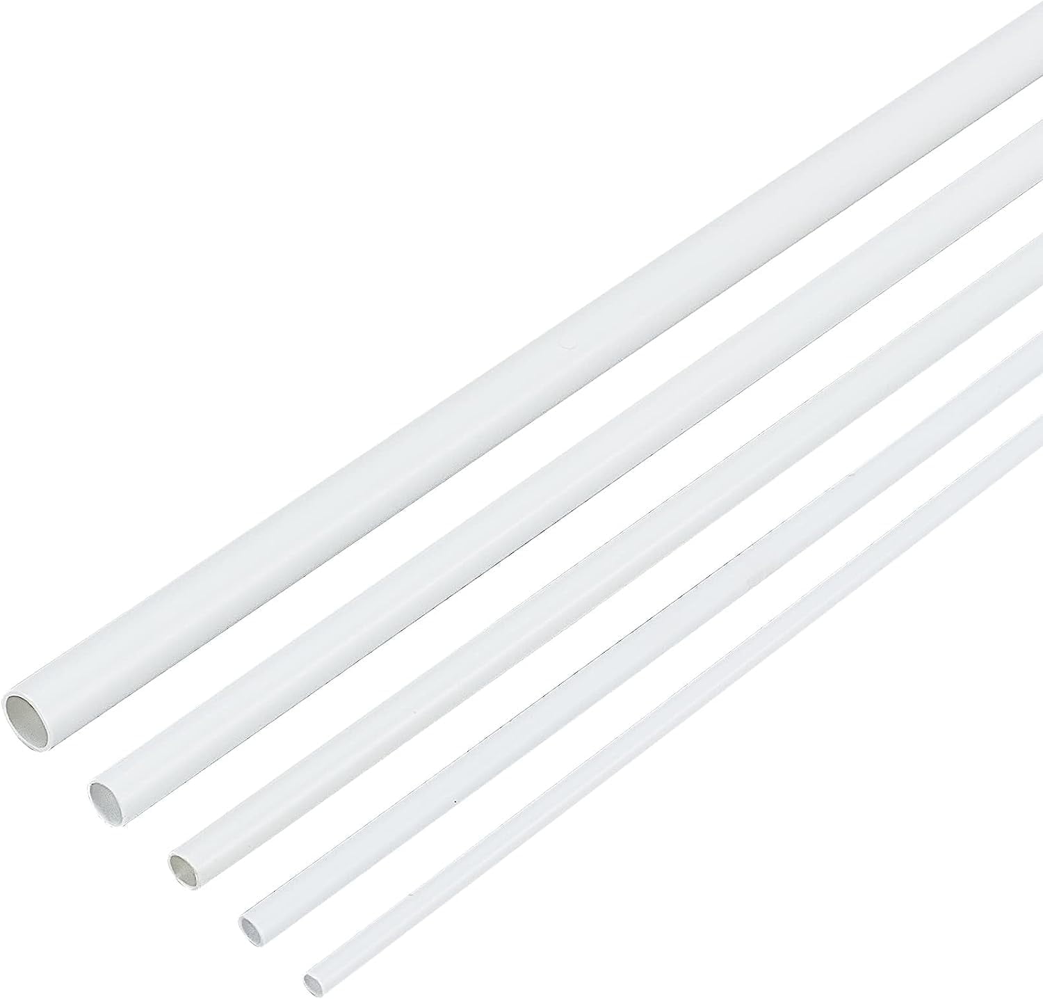 30Pcs ABS Plastic Hollow Round Tubes 15.7" Length White Round Bar Rods ...