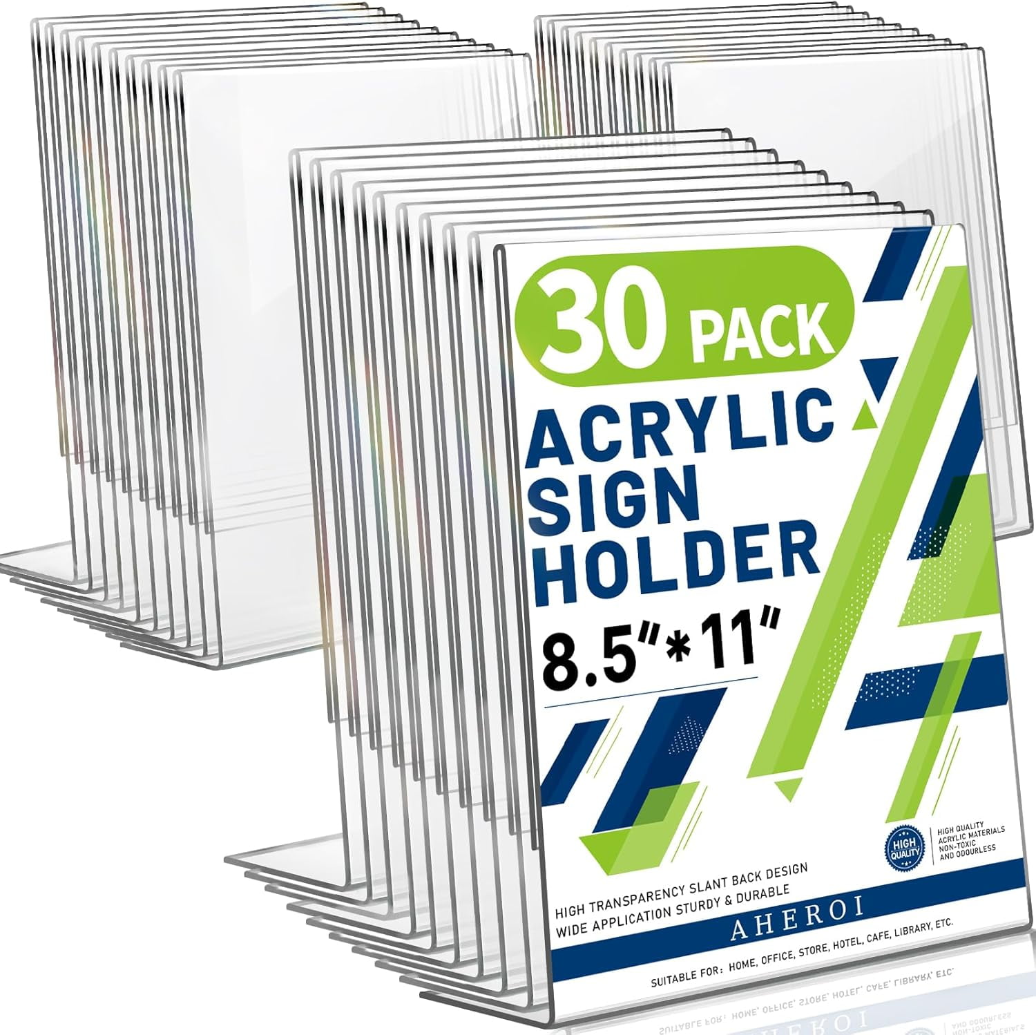 30Pcs Acrylic Sign Holder, 8.5 X 11 Plastic Paper Holder Clear Sign ...