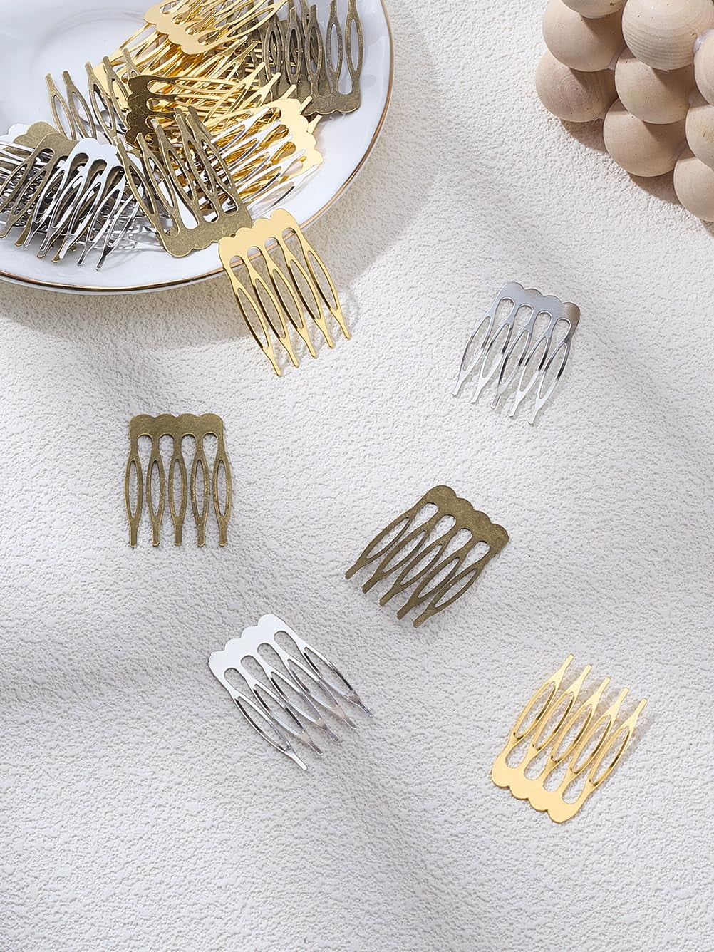 30Pcs Alloy/Iron Hair Clip Combs Mixed Color Metal Wire Hair Combs ...