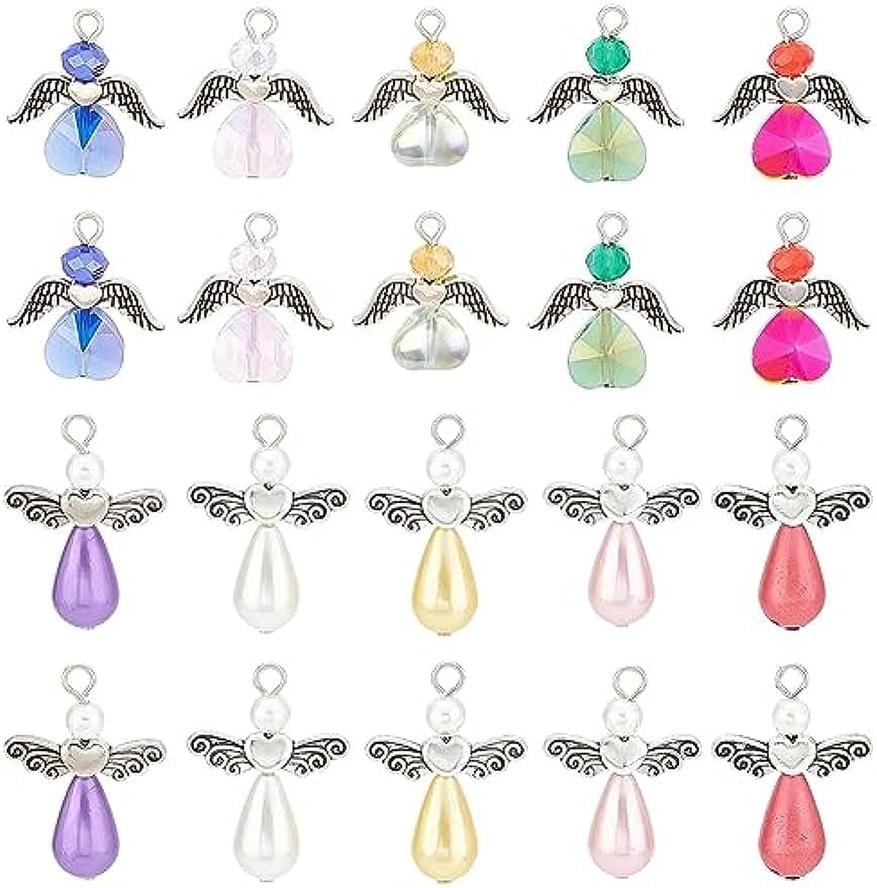 30Pcs Angel Beads Guardian Angel Charms Bulk Beading Fairy Charm Wing ...