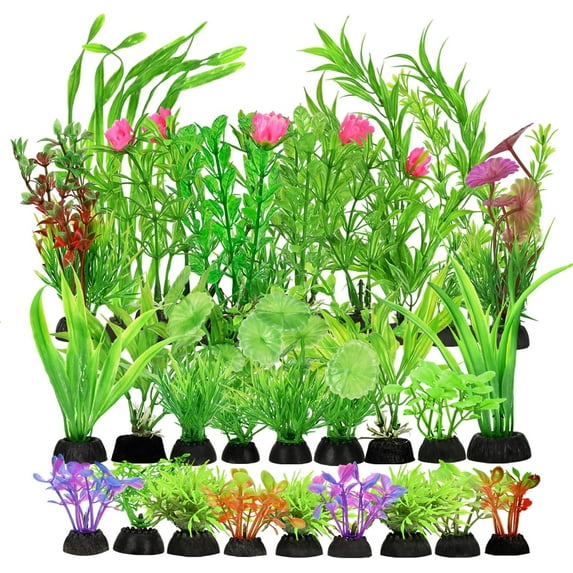 30Pcs Aquarium Plants, Green Fish Tank Plants, Artificial Aquarium Fish ...