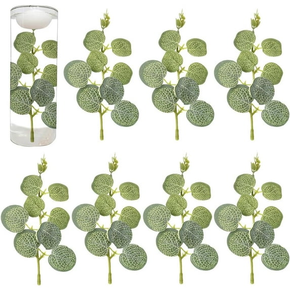 30Pcs Artificial Flowers for Floating Candles Artificial Eucalyptus ...
