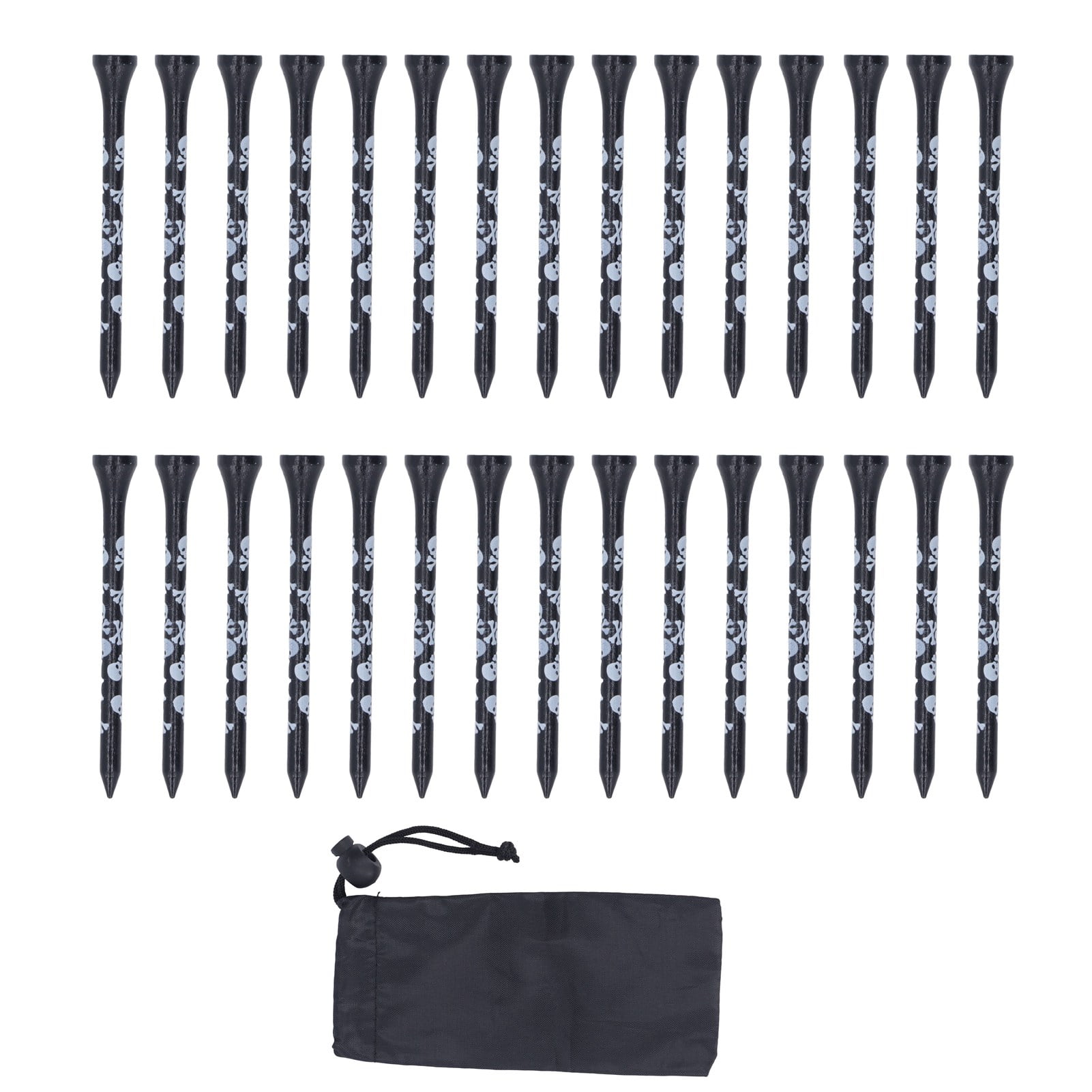 30Pcs Bamboo Wood Golf Tees 8cm Printed Skull Wooden Golf Tees Golfing ...