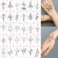 30Pcs Black Flower Stickers Butterfly Rose Moon Star Small Temporary ...
