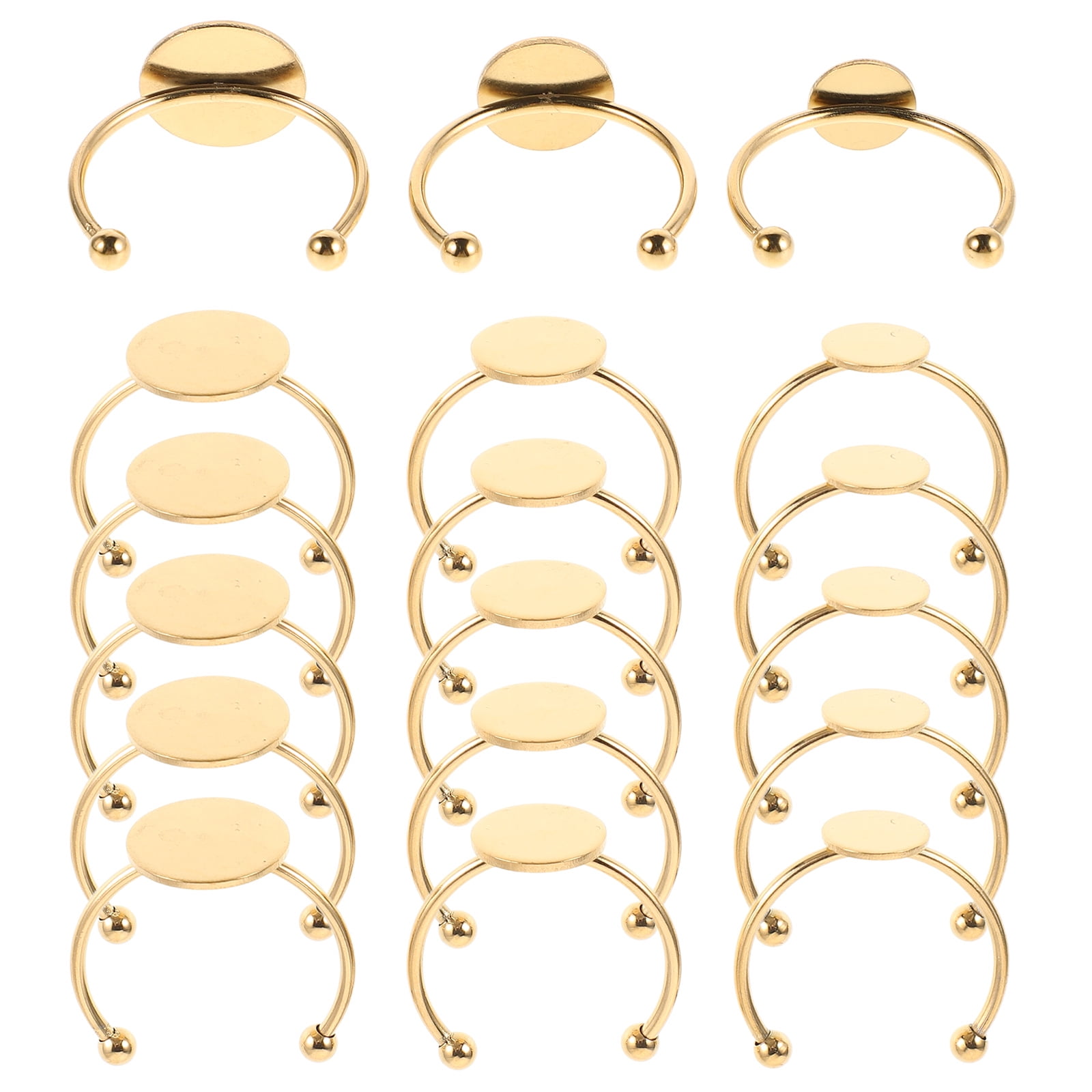 30Pcs Blank Rings Adjustable Flat Ring Base Rings Blank Jewelry ...