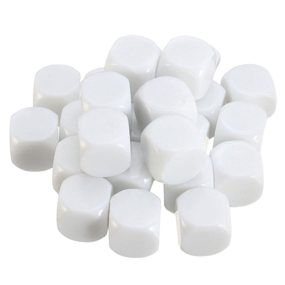 30Pcs Blank White Dice Cubes Crylic Dice with Round Corner D6 Dice for ...