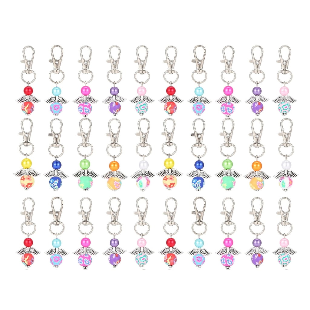 30Pcs Blessing Angel Keychains for Wedding Baby Showers Beads Wing ...