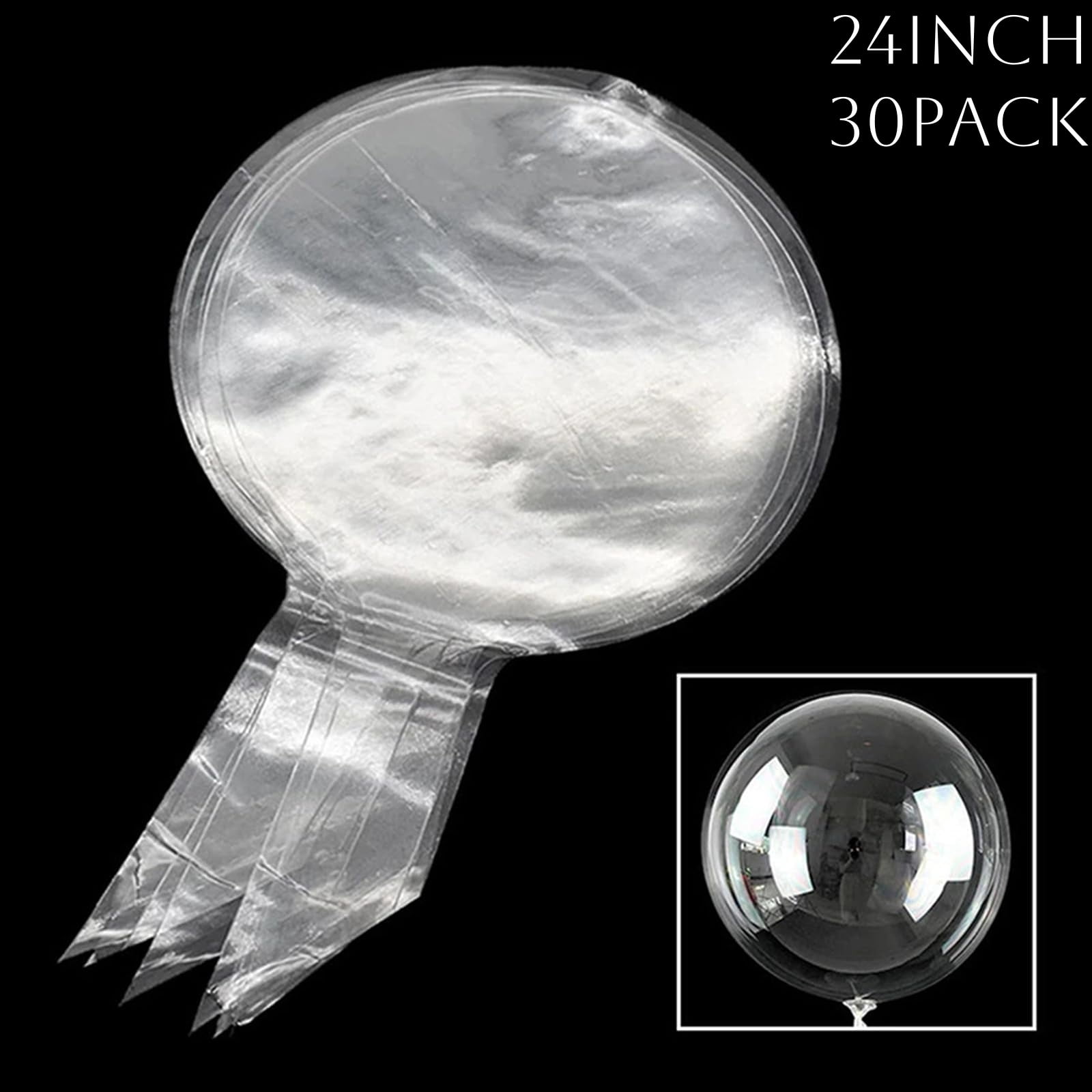 30Pcs Bobo Balloons, 24" Bubble Clear Balloons Large Transparent ...