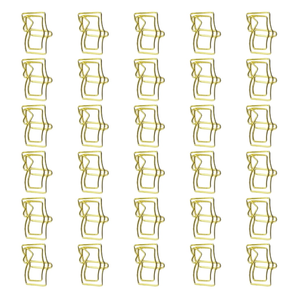 30Pcs Book Shape Paper Clip Small Paperclips Metal Paper Clamp Book ...