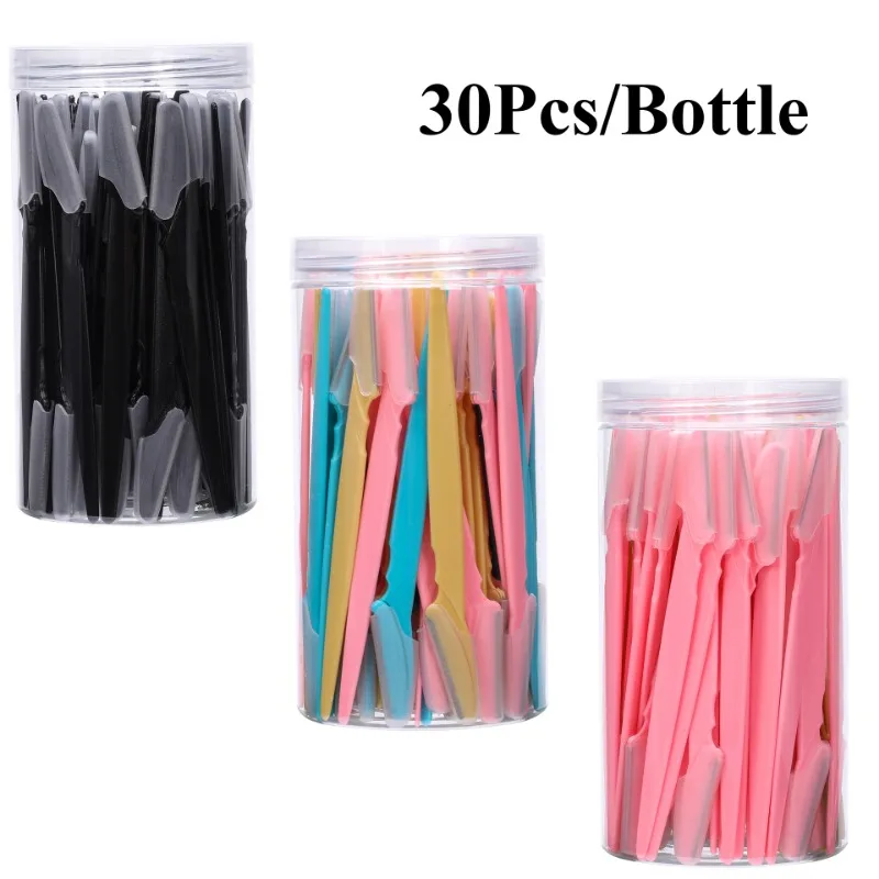 30Pcs/Bottle Eyebrow Razors With Container Facial Eye Brow Trimmer In ...