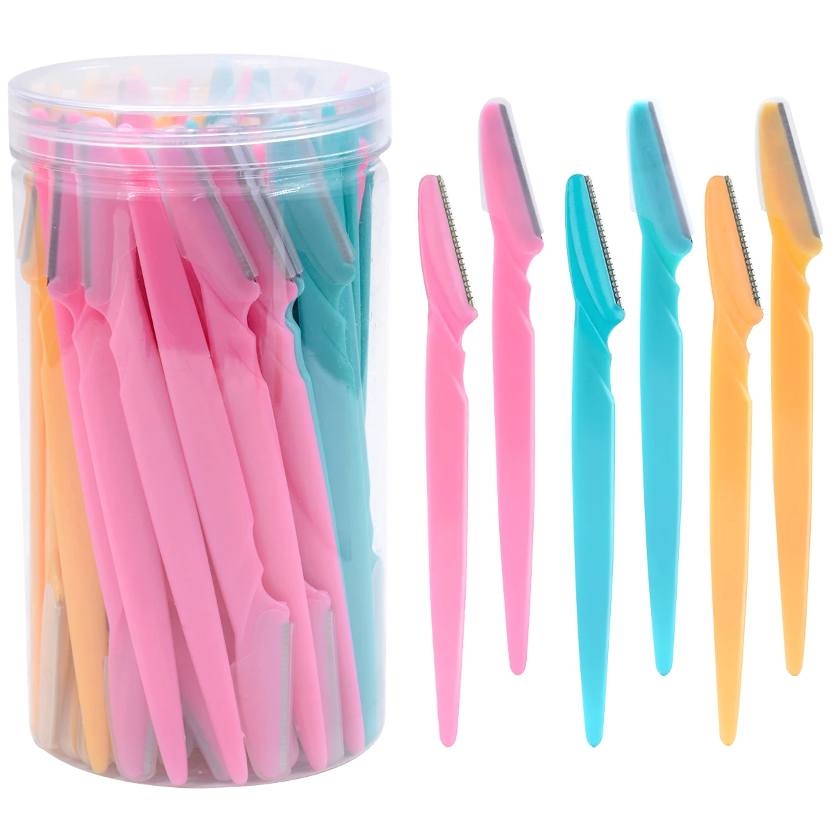30Pcs/Bottle Eyebrow Razors With Container Facial Eye Brow Trimmer In ...