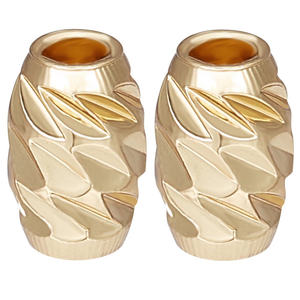30Pcs Brass Beads Long-Lasting Plated Textured Rice Real 18K Gold ...