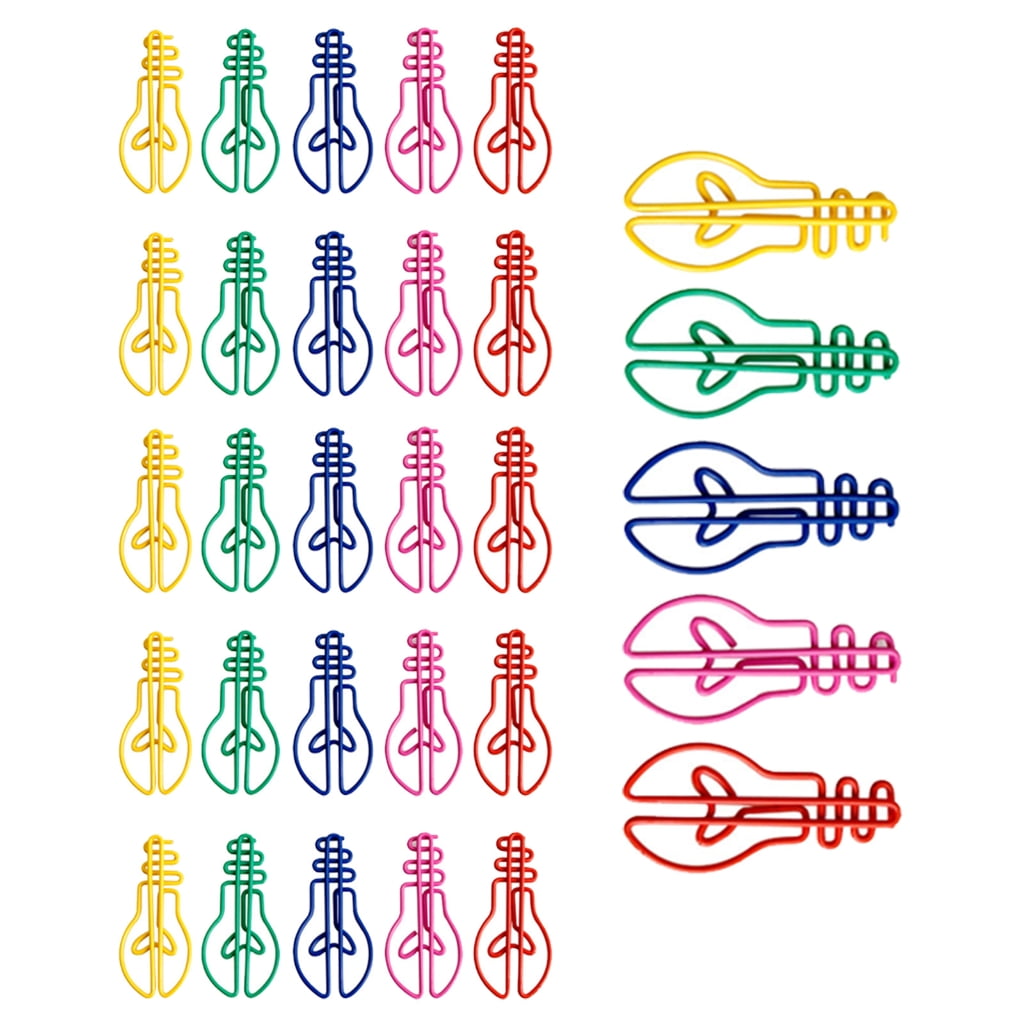 30Pcs Bulb Shape Paper Clip Colorful Paper Clips 42mm Small Metal ...