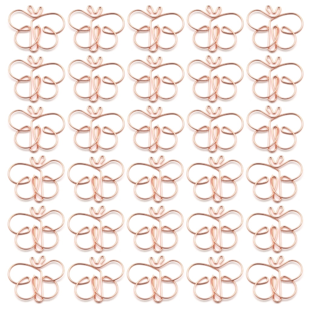 30Pcs Butterfly Shape Metal Paper Clip For Document Note Card Picture ...