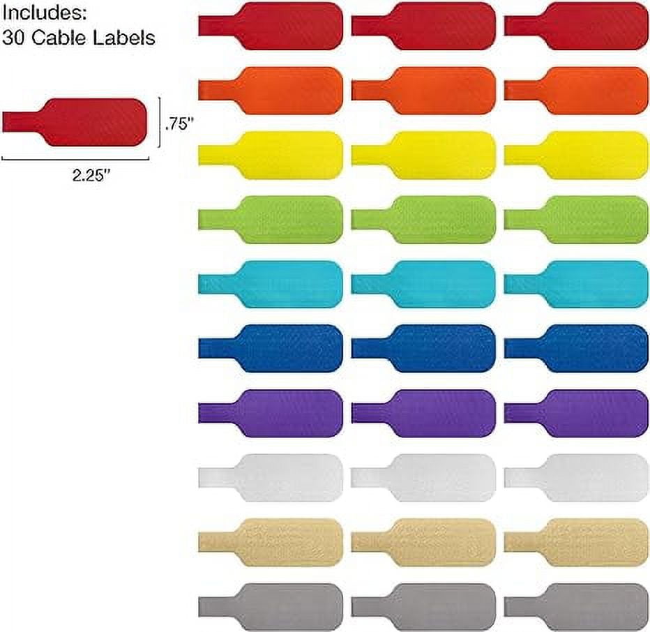 30Pcs Cable Labels, Wire Labels, Medium Multicolor Rectangle Write on ...