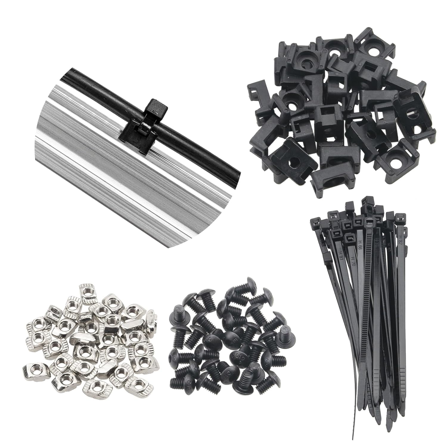 30Pcs Cable Zip Tie Saddle Type Mounting Block Wire Clips Base Fixture ...