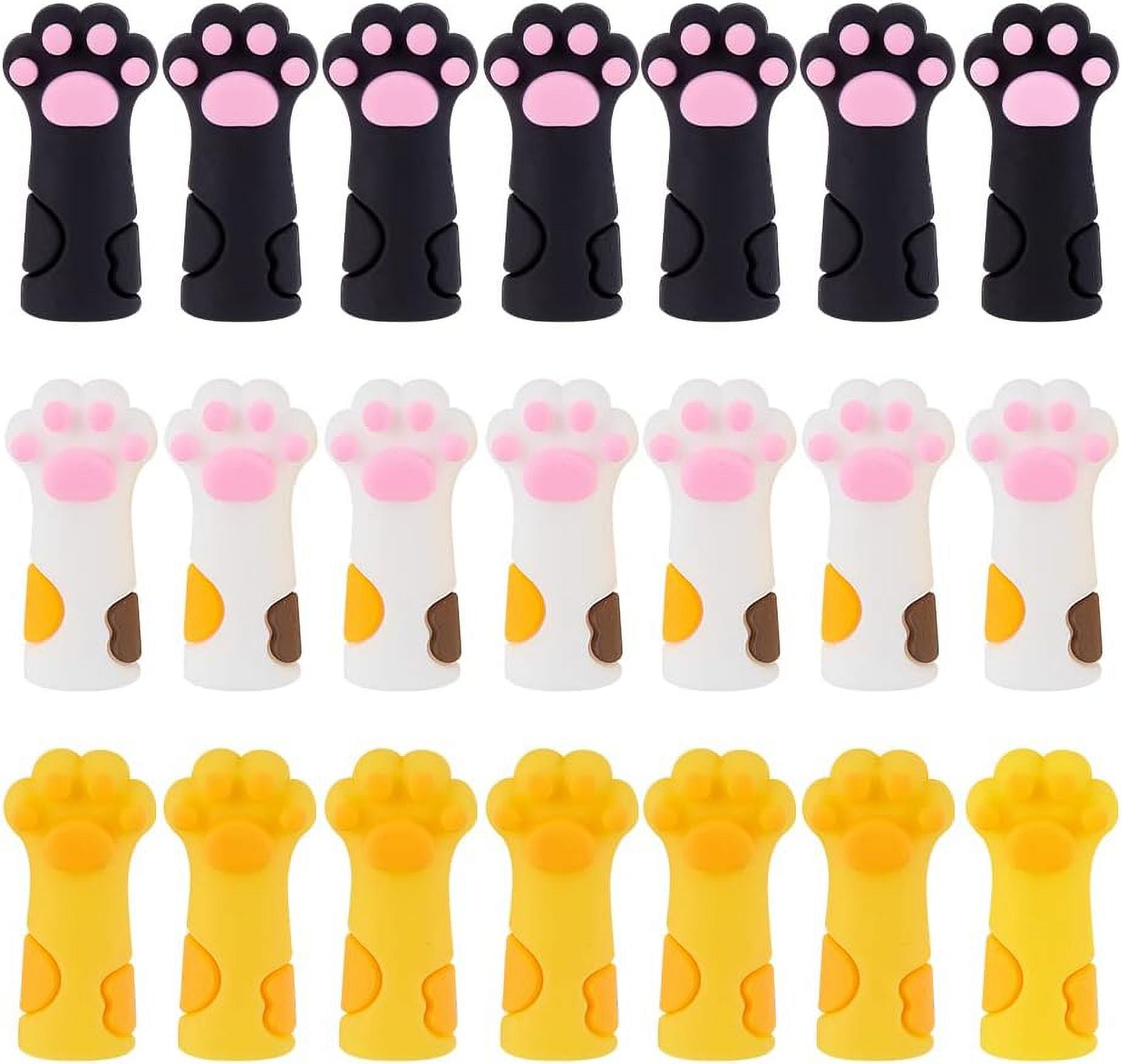 30Pcs Cartoon Pencil Toppers Cat Claw Pencil Topper Clip Silicone ...