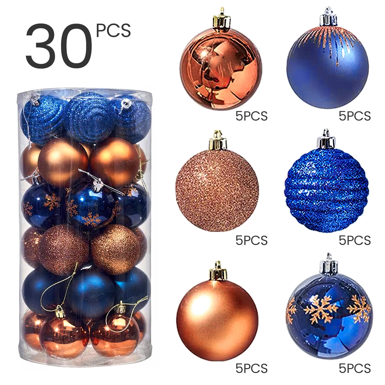 "30Pcs Sparkle Decor Red & White Glittery Christmas Tree Balls ...