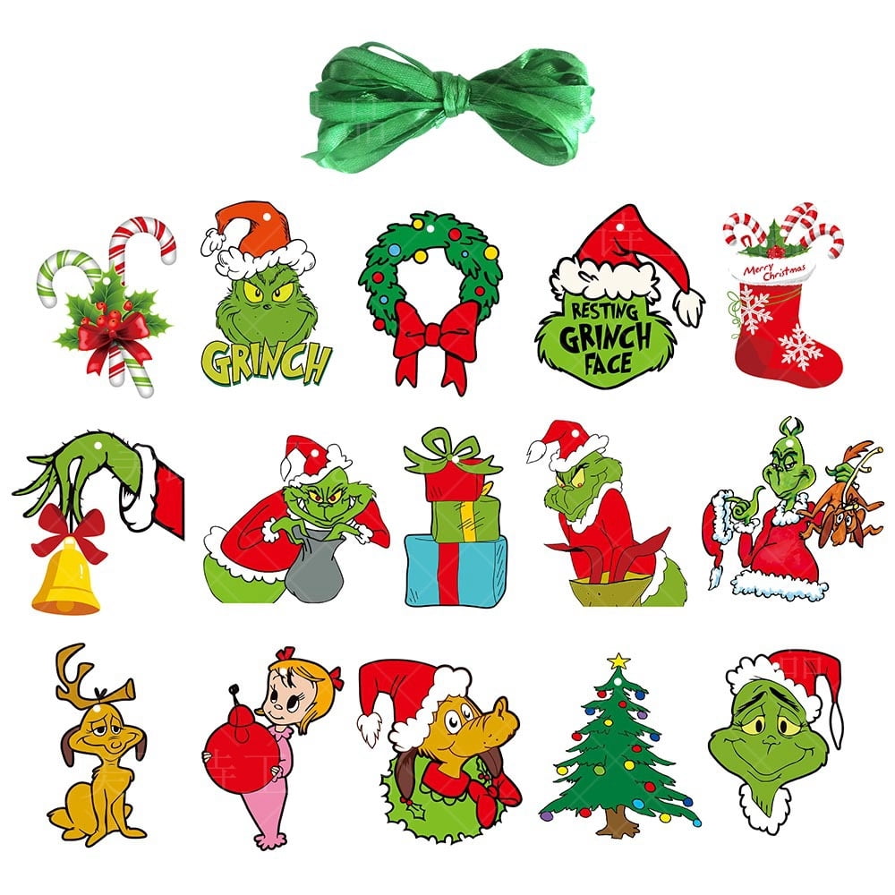 30Pcs Grinch Christmas Tree Decorations Ornaments, Hanging Accessories ...