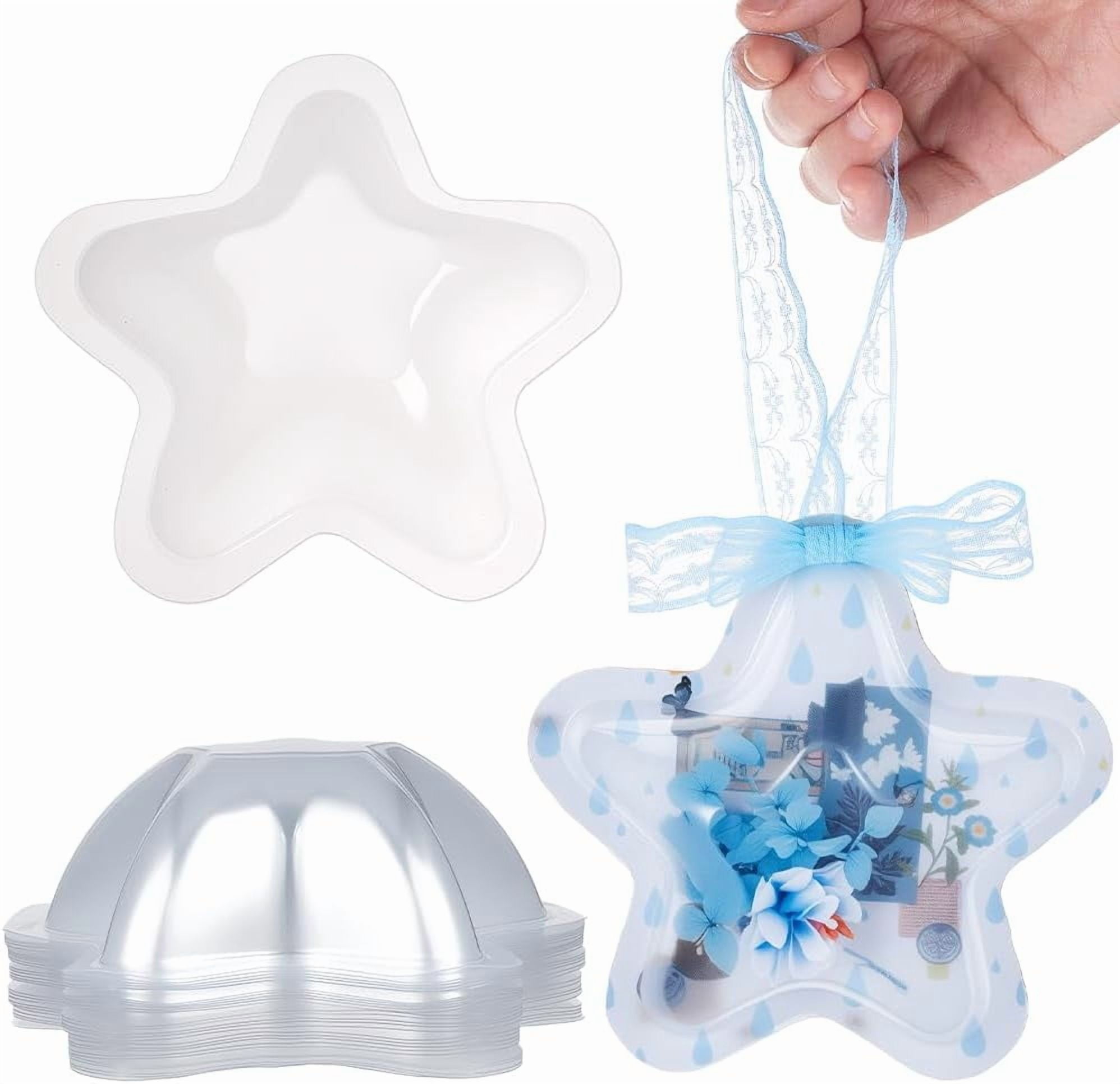 30Pcs Clear Candy Dome 5.3x1.2 Inch Star Plastic Domes Candy Holder ...