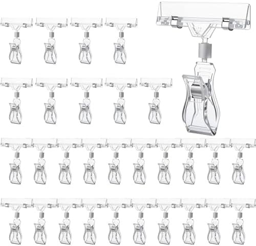 30Pcs Clear Sign Holder Clips for Retail Display, Plastic Price Sign ...
