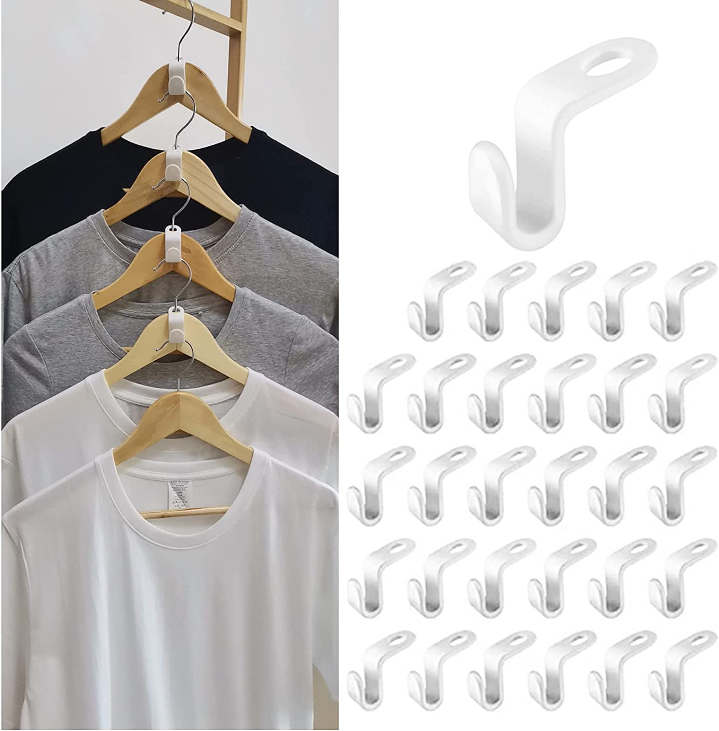 30Pcs Clothes Hanger Connector Hooks Cascading Clothes Hangers Thicken ...