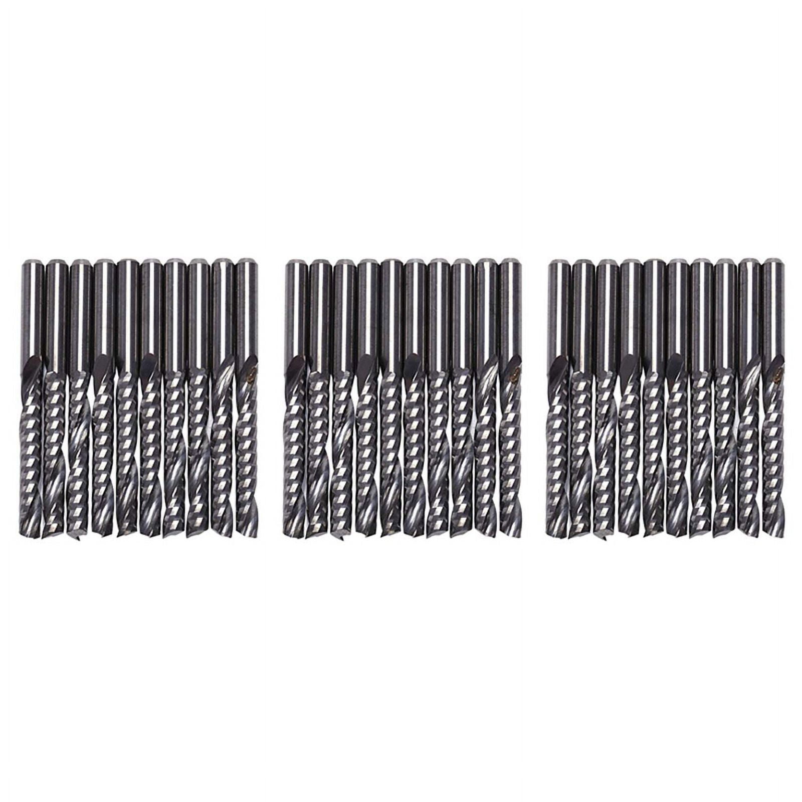 30Pcs Cnc Router Bits 3.175 x 22mm Single Flute Spiral Carbide Cnc ...