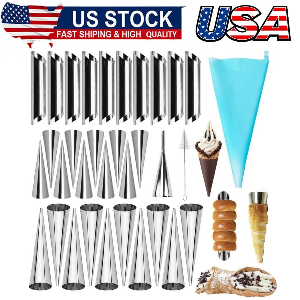 30Pcs Cream Horn Mold,20x Cone Shaped and 10x Tubular Shaped Baking ...