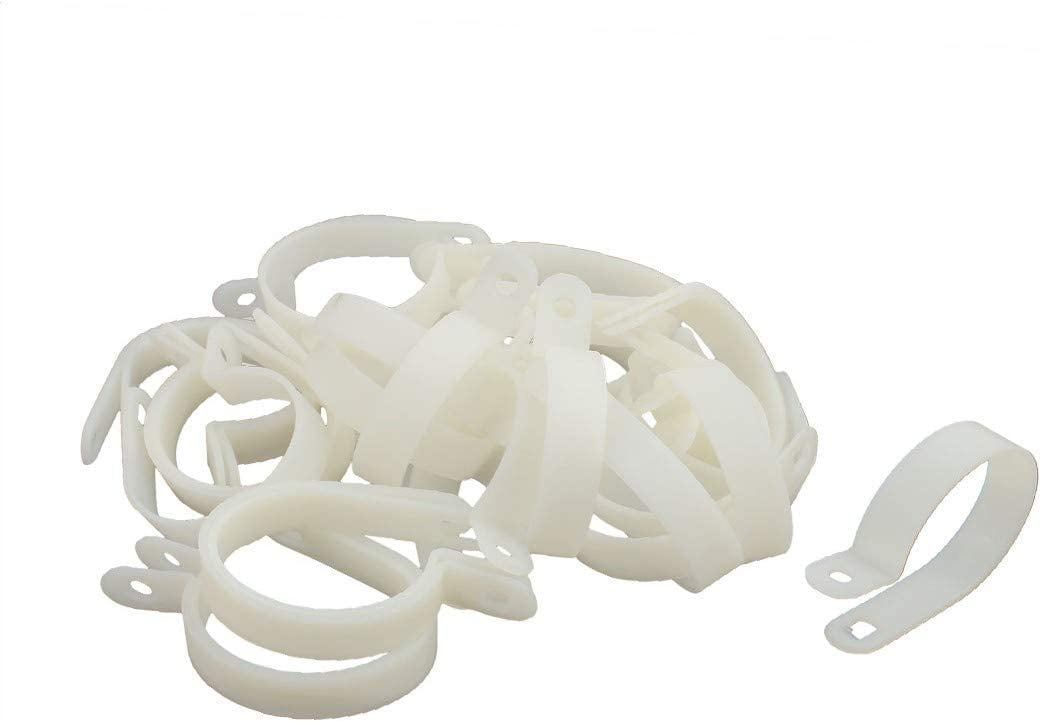 30Pcs Creamy-White Featured Nylon R-Type Cable Reliable Efficacy Clamp ...