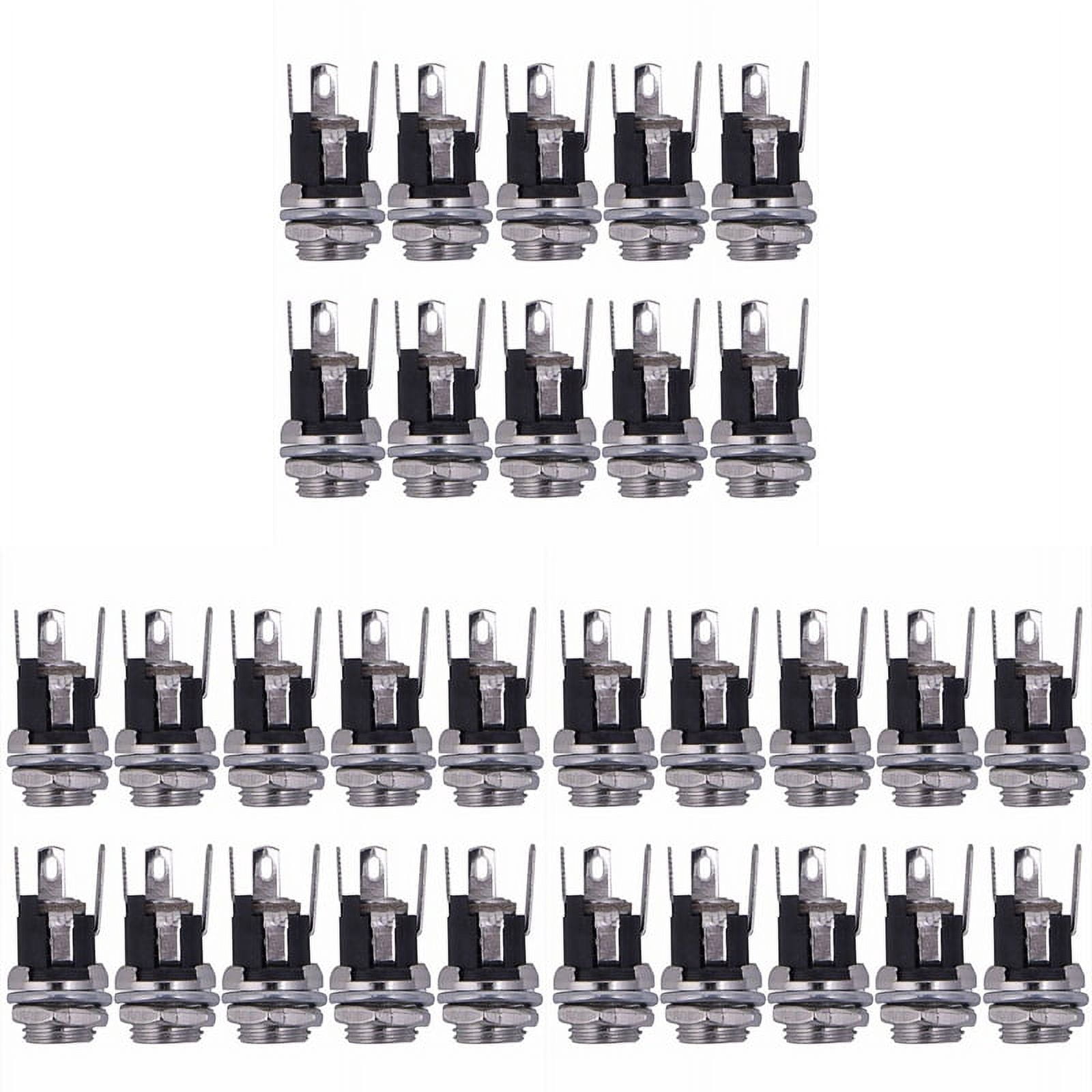 30Pcs DC Power Supply Jack Socket Female Panel Mount Connector 5.5X2 ...