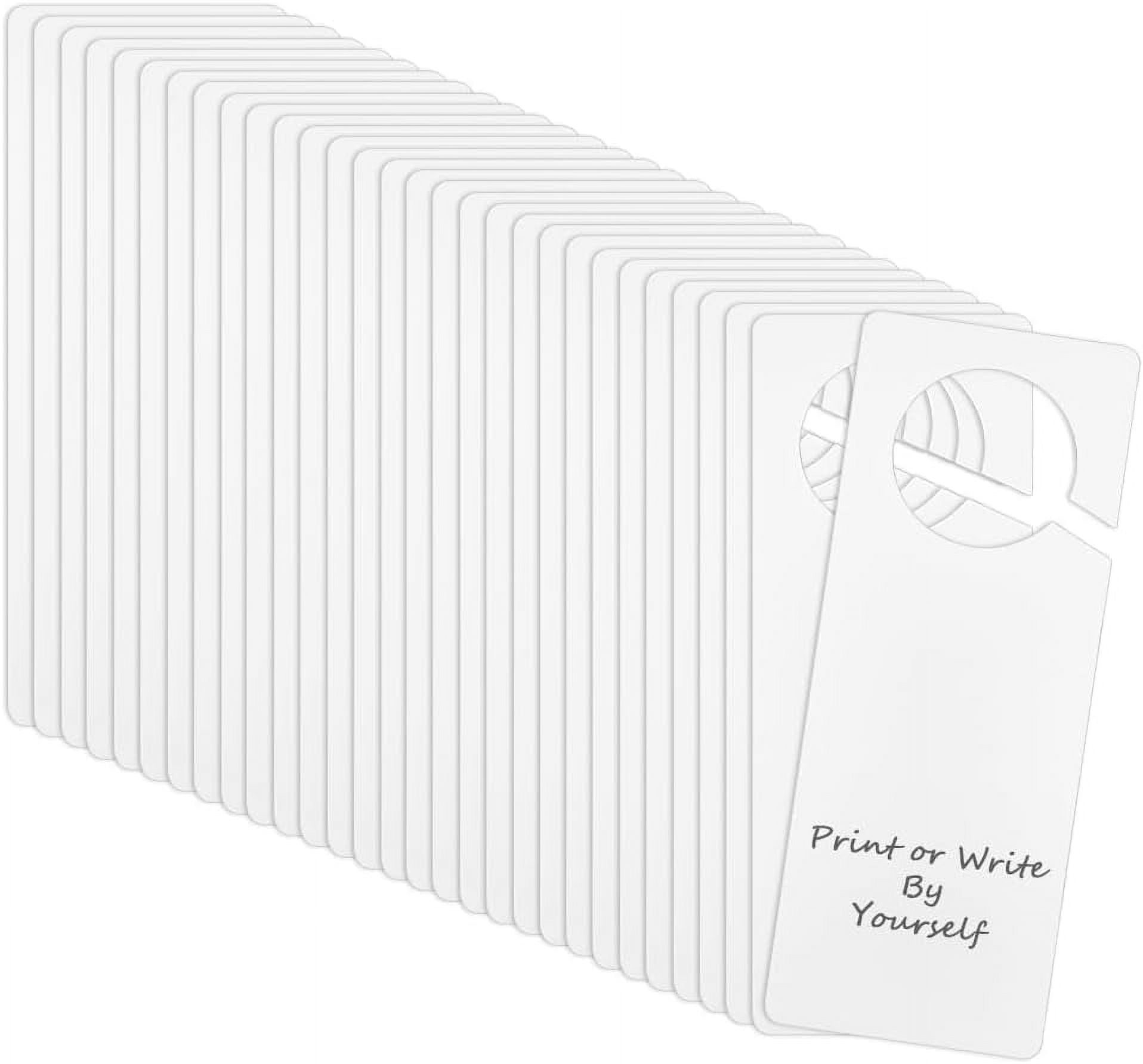 30Pcs Door Tags White Hook Tabs PVC Blank Signs to Hang on Door Handle ...