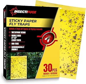 30Pcs Dual-Sided Yellow Sticky Traps for Plant Gnats - Waterproof Fly ...