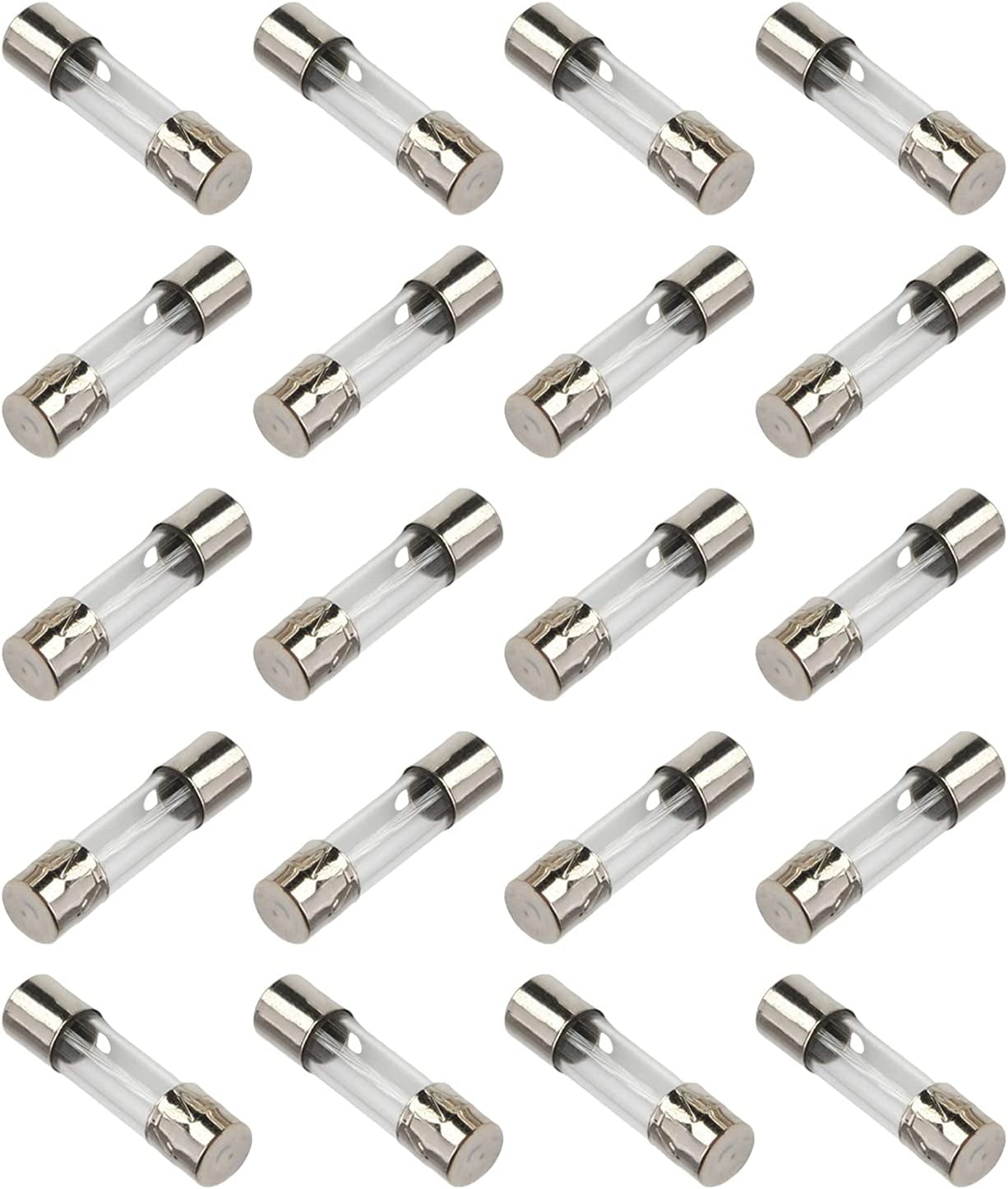 30Pcs Fast-Blow Glass Fuses 5 x 20mm 250V 1A Glass Tube Fuse Assortment ...