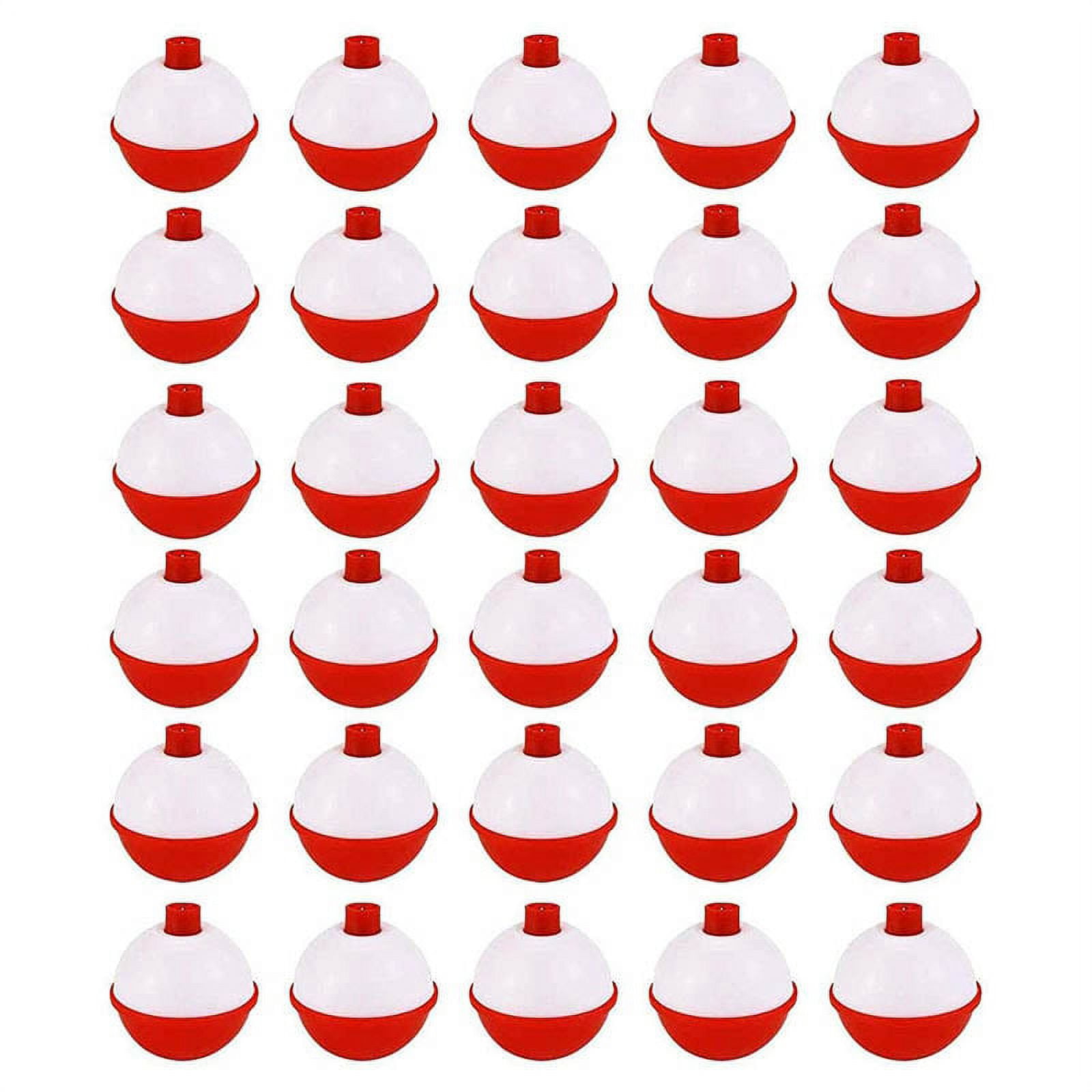 30Pcs Fishing Bobbers 1 Inch,Push Button Fishing Floats Red and White ...