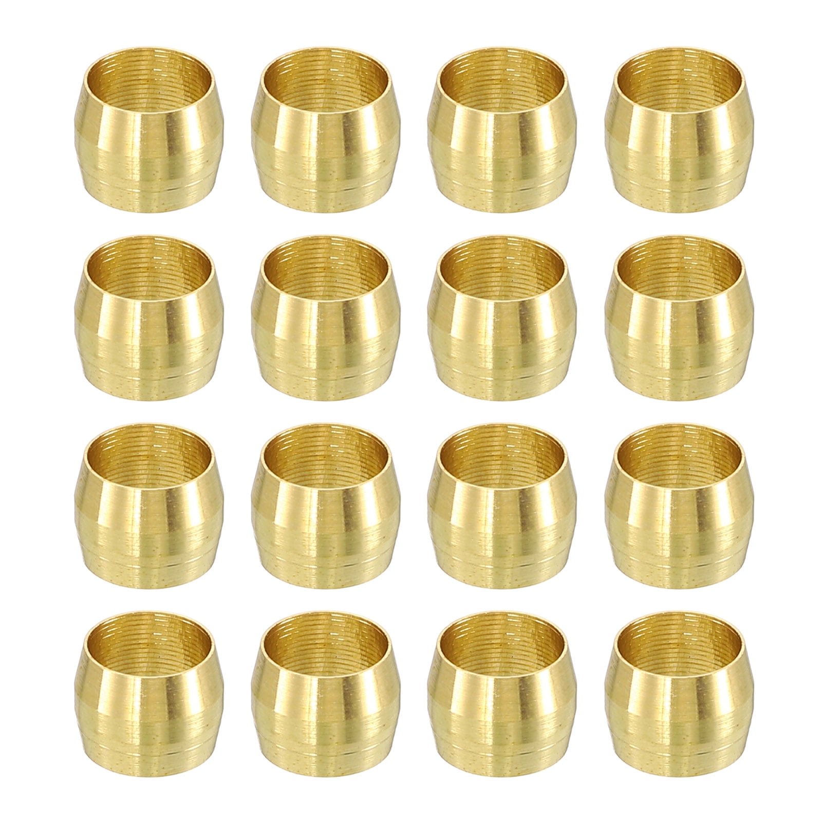 30Pcs Fit for 1/4" Tube OD Brass Compression Sleeve Ferrules Brass ...