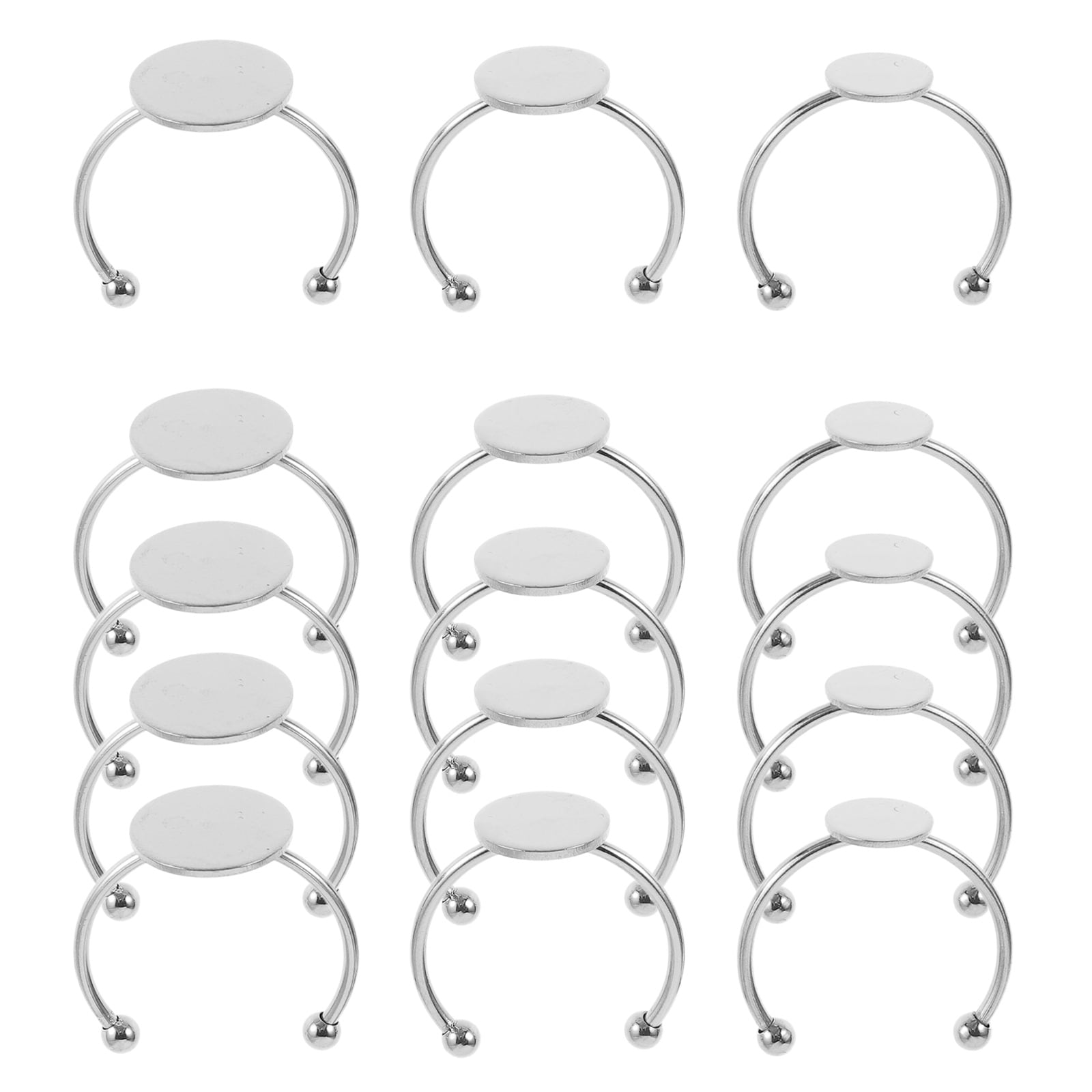 30Pcs Flat Ring Base Blank Metal Round Finger Ring Trays Ring Blanks ...