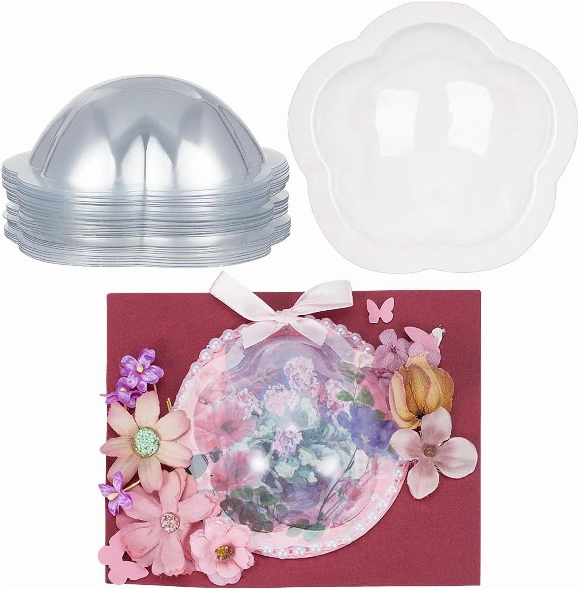 30Pcs Flower Candy Dome 3.9 Inch Clear Plastic Domes Candy Holder ...