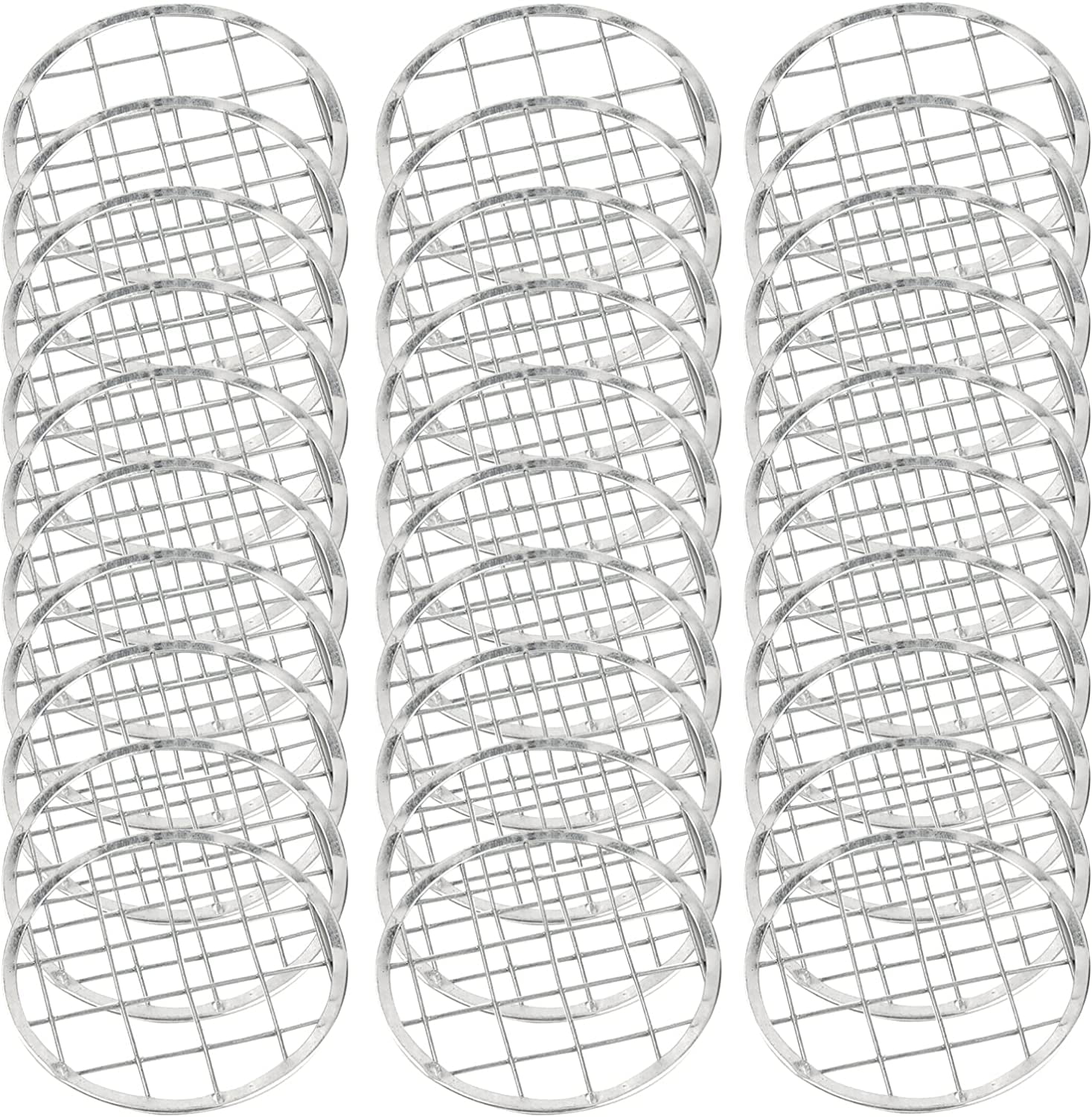 30Pcs Flower Frog Lids Mason Jars Holder Lid Floral Arrangement Organizer Metal Flower Glass ...